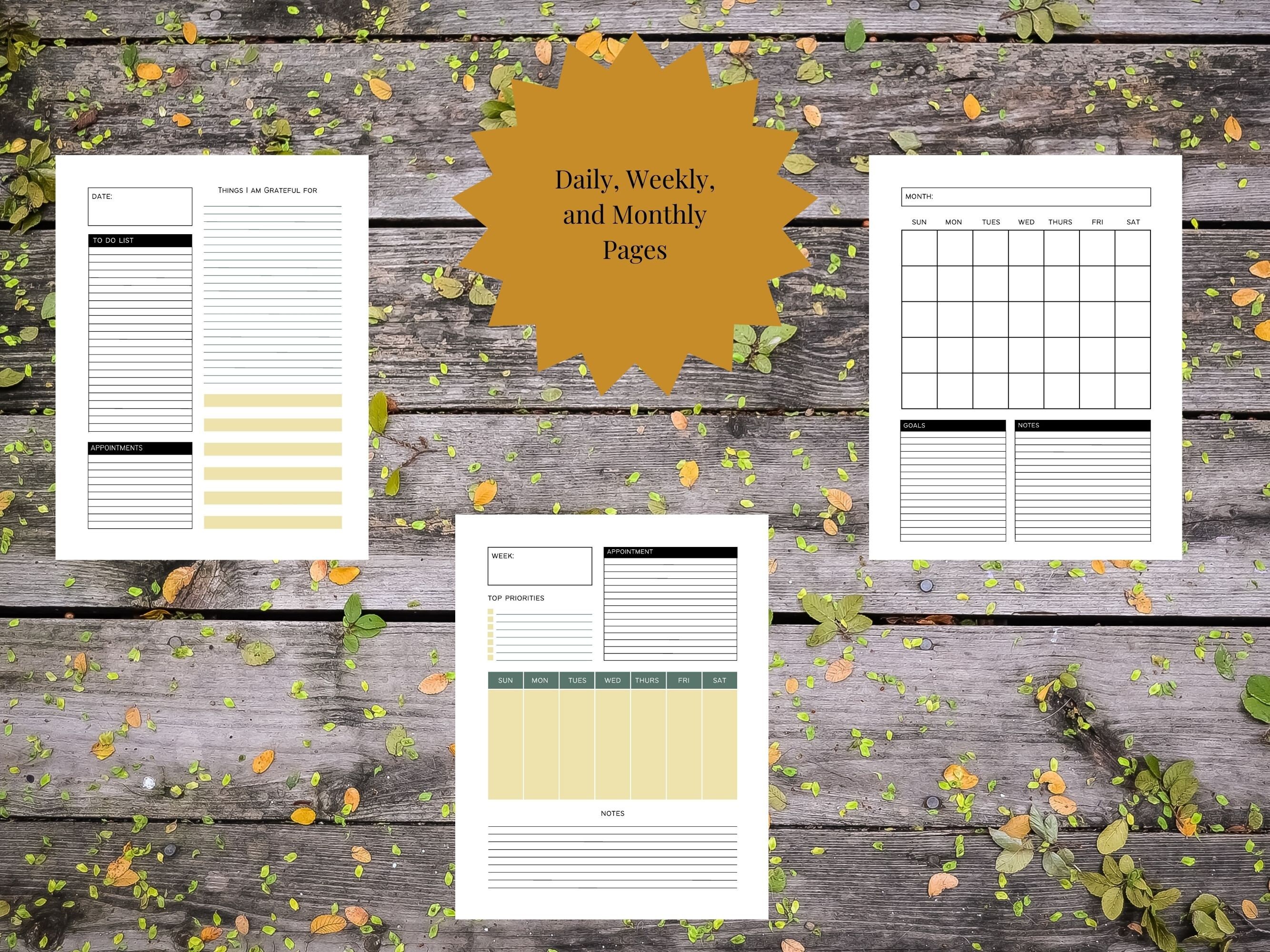 Life Planner, Printable With 3 Different Cover Page Options. Included ...