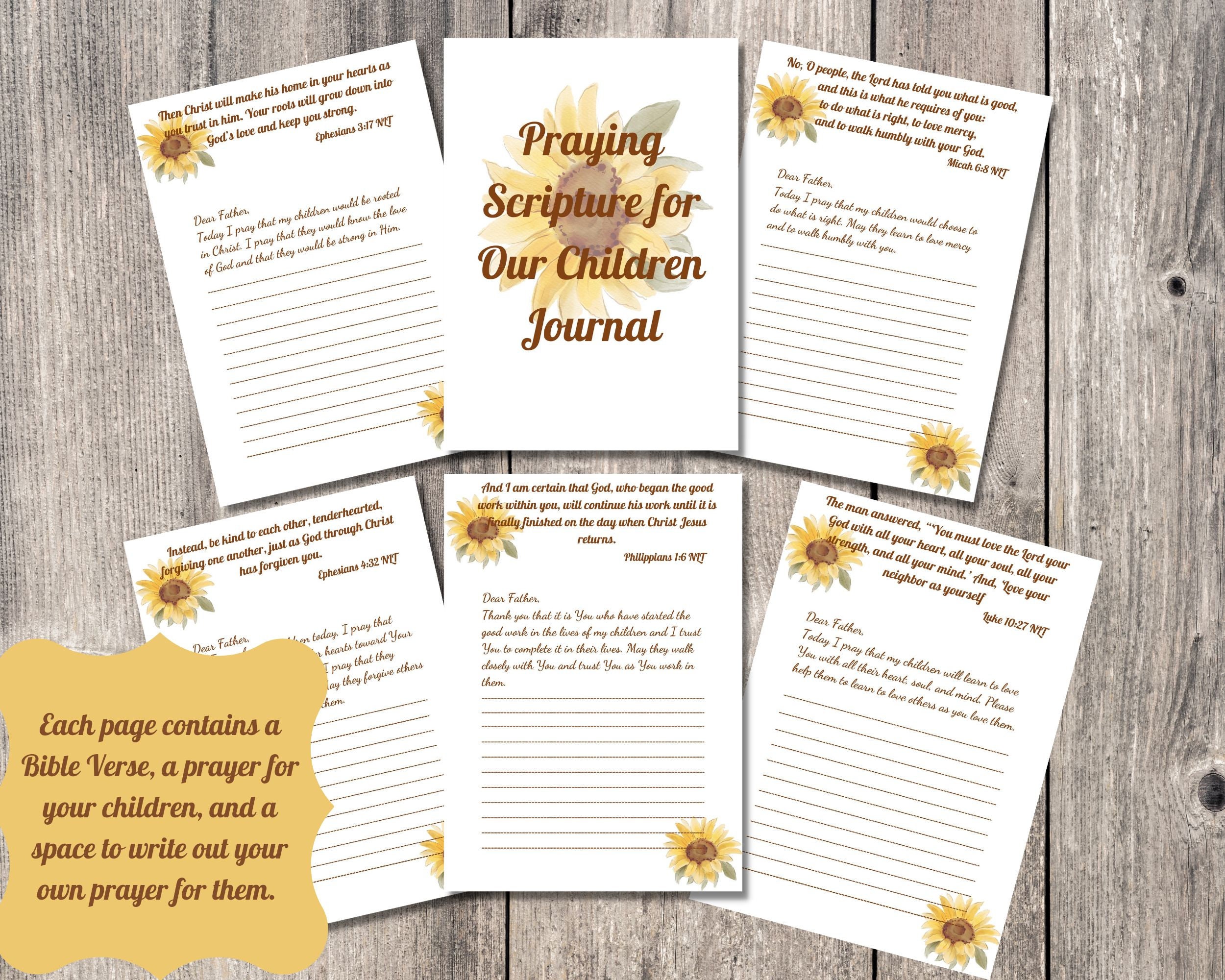Prayer Journal for Moms, Printable Praying Scripture for Our Children ...