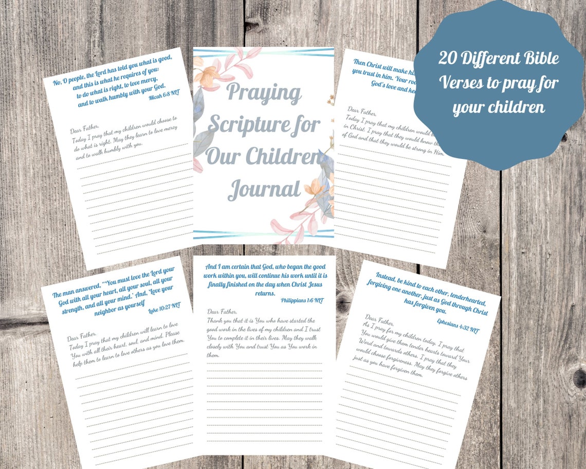 Prayer Journal for Moms, Printable Praying Scripture for Our Children ...