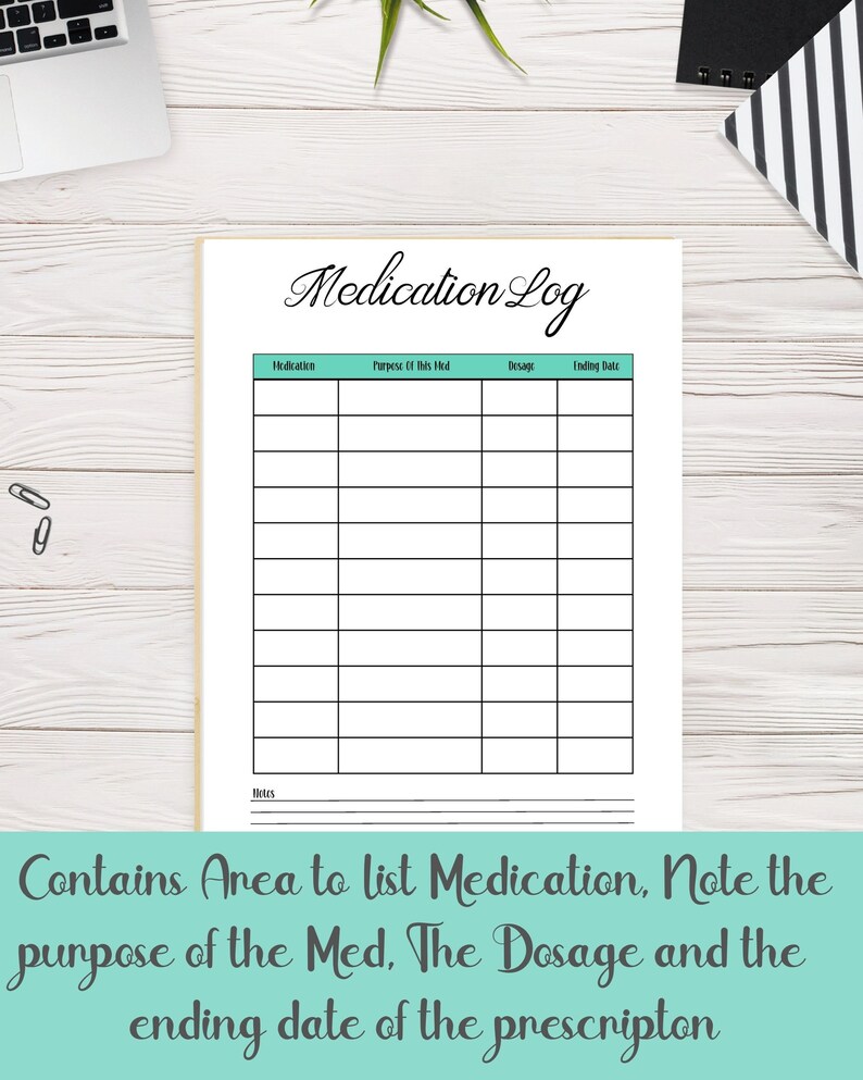 Convenient Printable Medication Tracker. Medication Log, an Easy Way to ...