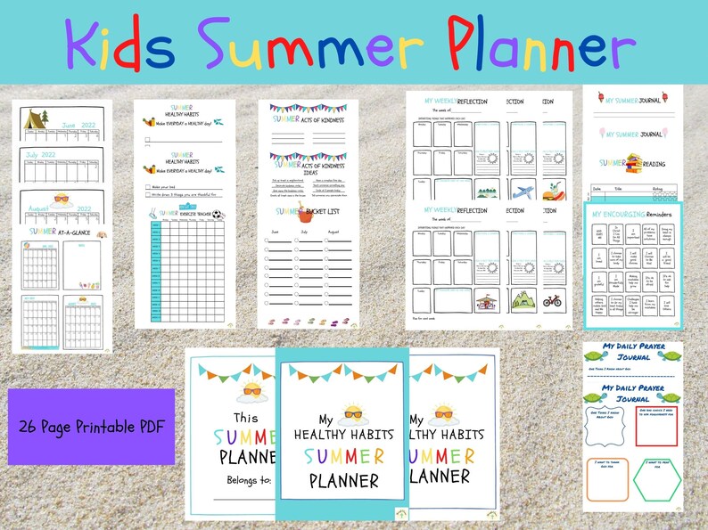 Kids Summer Planner, Printable Planner, Habit Tracker, Prayer Journal ...
