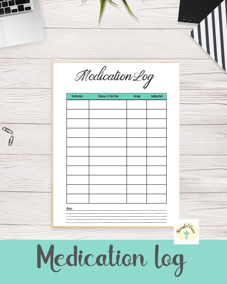 Convenient Printable Medication Tracker. Medication Log, an Easy Way to ...