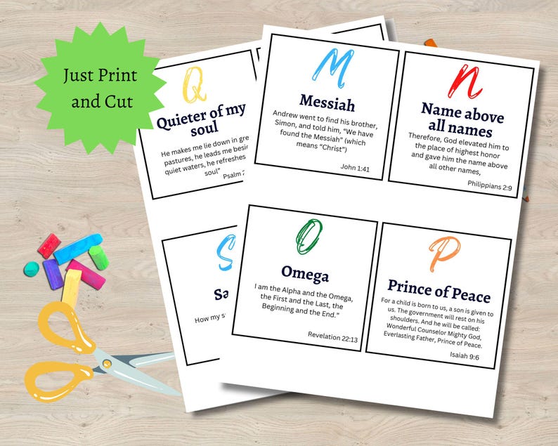 Fun Names and Attributes of God From A-Z Notecards, Printable Scripture ...
