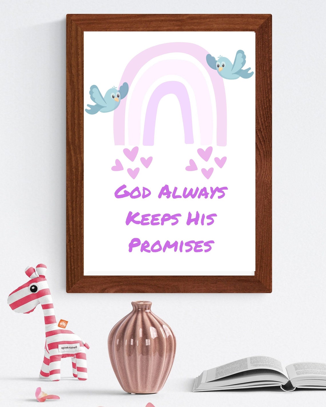 Boho Rainbow Nursery Art, God Keeps Promises Quote (PDF & JPG) - Etsy