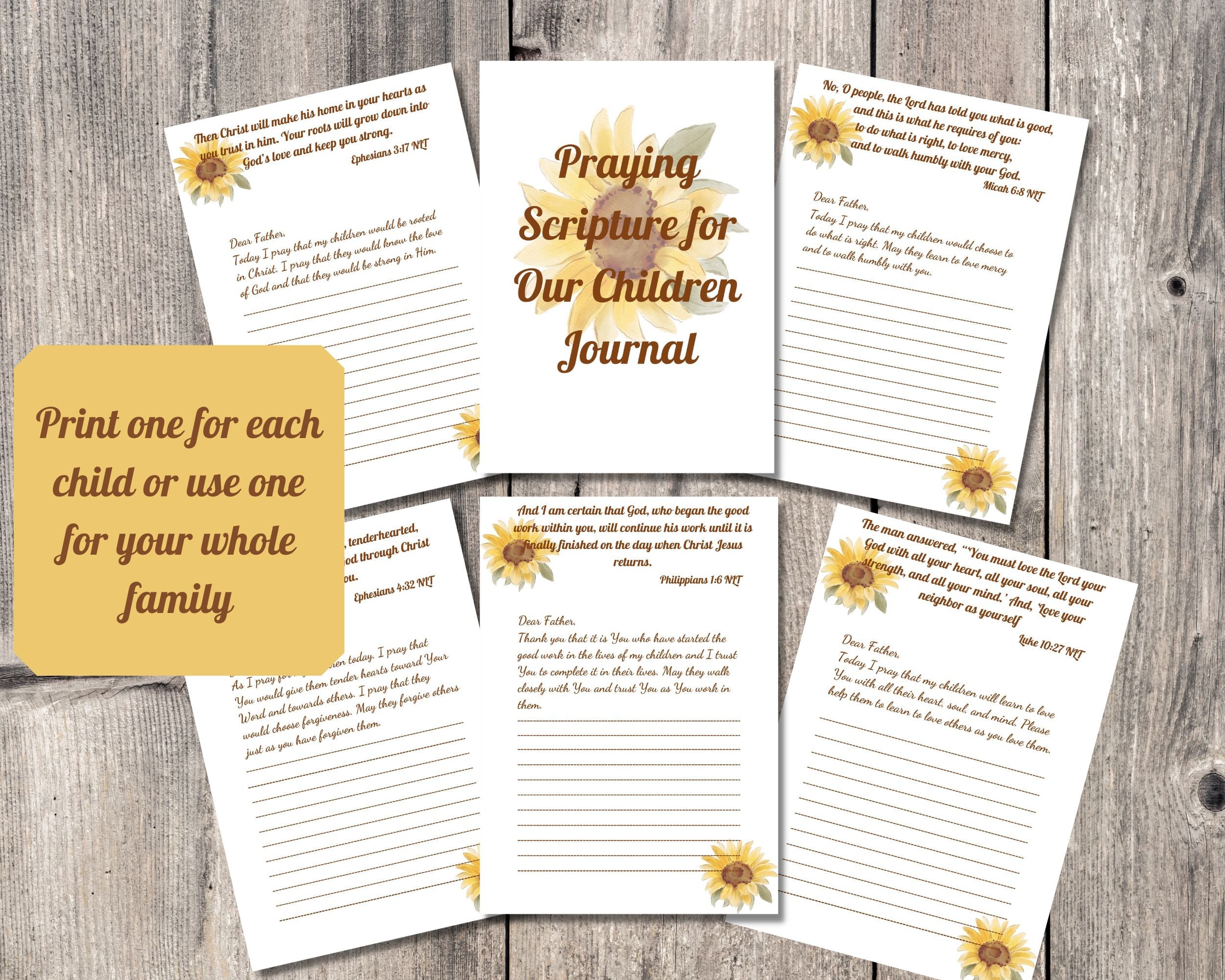 Prayer Journal for Moms, Printable Praying Scripture for Our Children ...