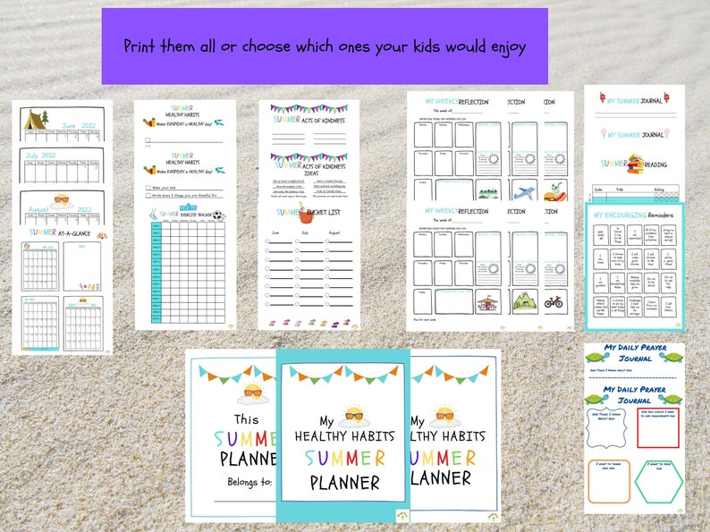 Kids Summer Planner, Printable Planner, Habit Tracker, Prayer Journal ...
