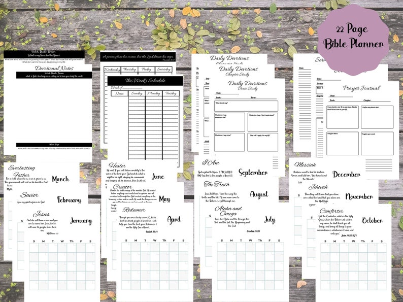 Great Printable Bible Study Planner Contains Names of God Monthly ...