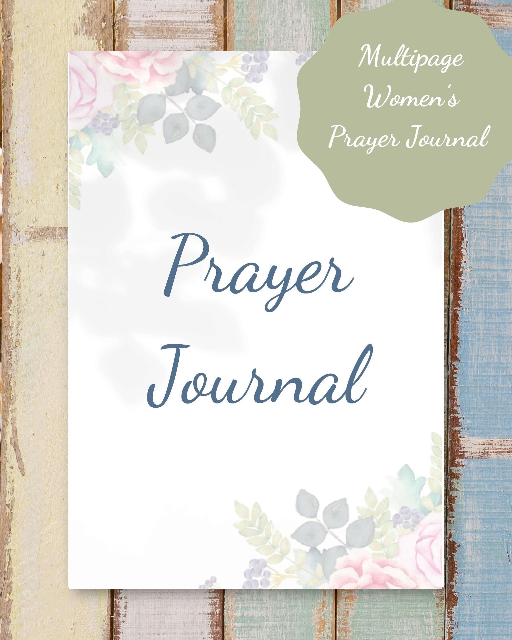 Women's Printable Prayer Journal, Multiple Paged Prayer Journal, Floral ...