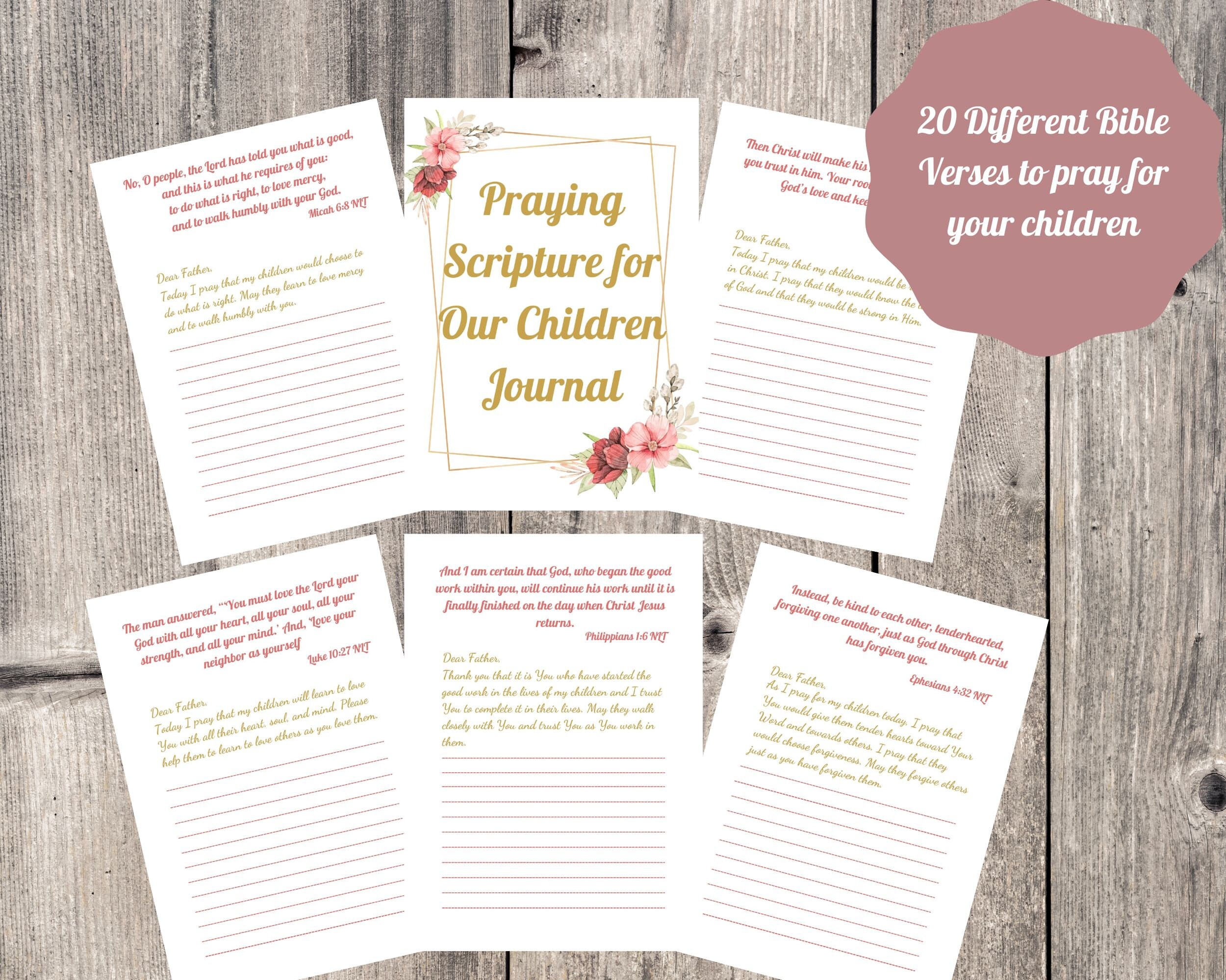Prayer Journal for Moms, Scripture Prayers for Children (printable PDF ...
