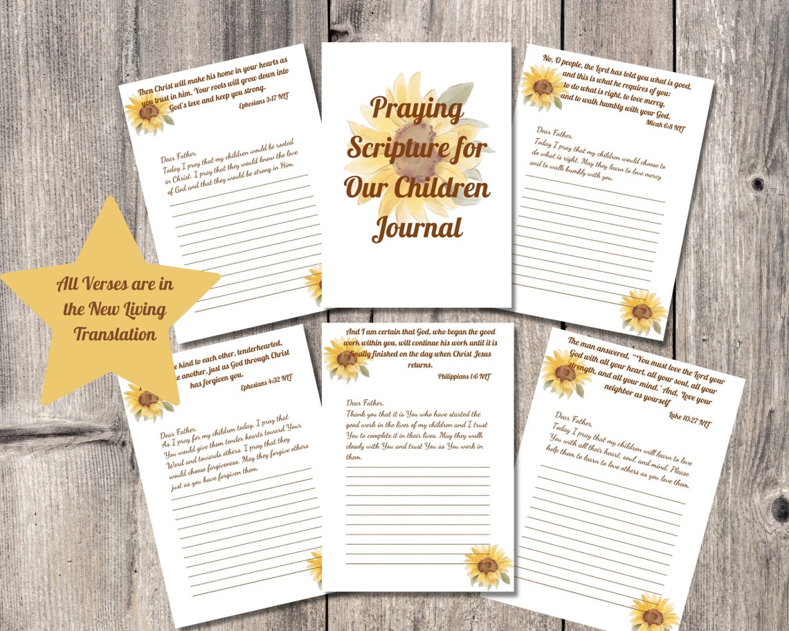 Prayer Journal for Moms, Printable Praying Scripture for Our Children ...
