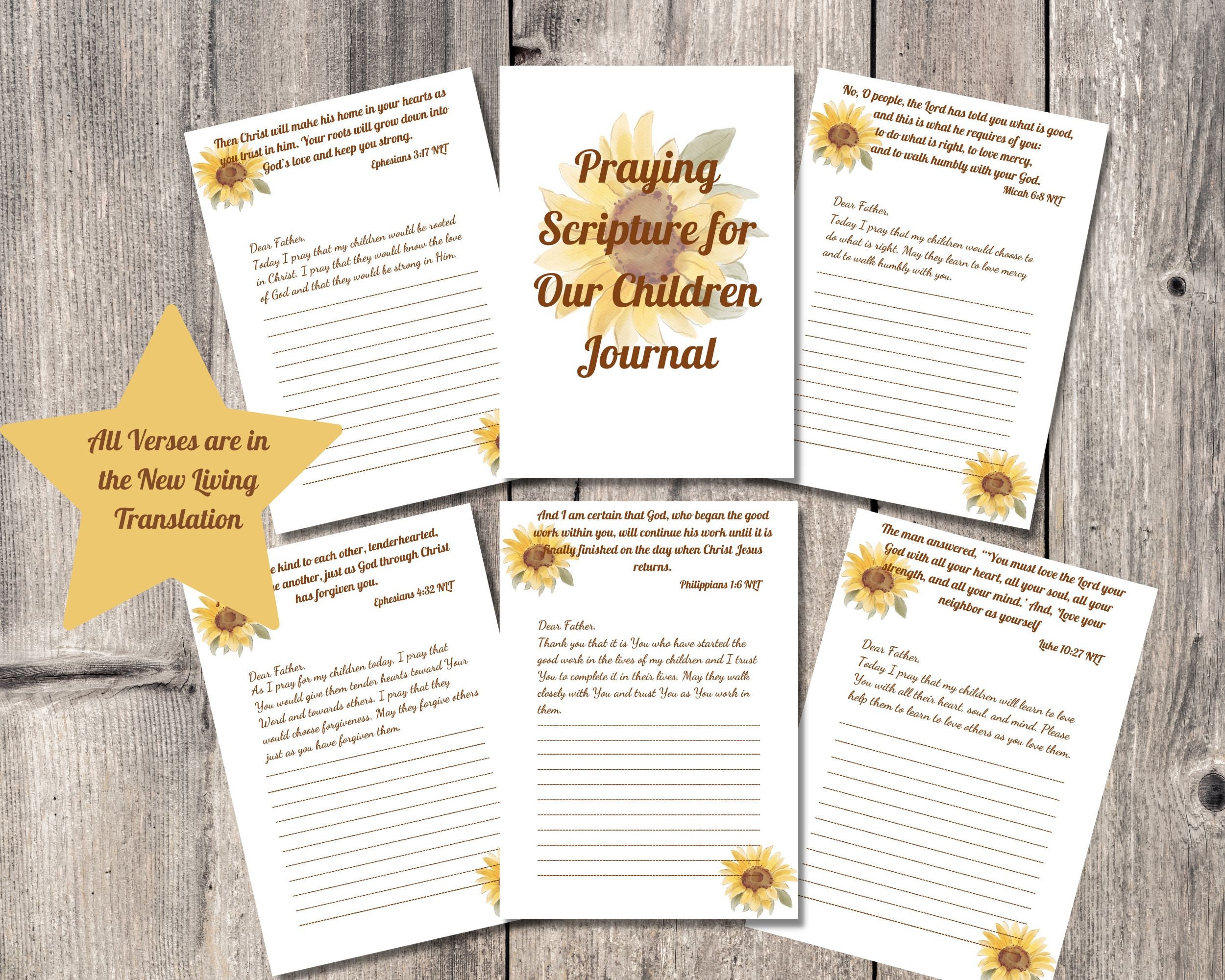 Prayer Journal for Moms, Printable Praying Scripture for Our Children ...