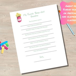 Grandma Questionnaire, Printable Gift, Mother's Day, Grandparents Day ...