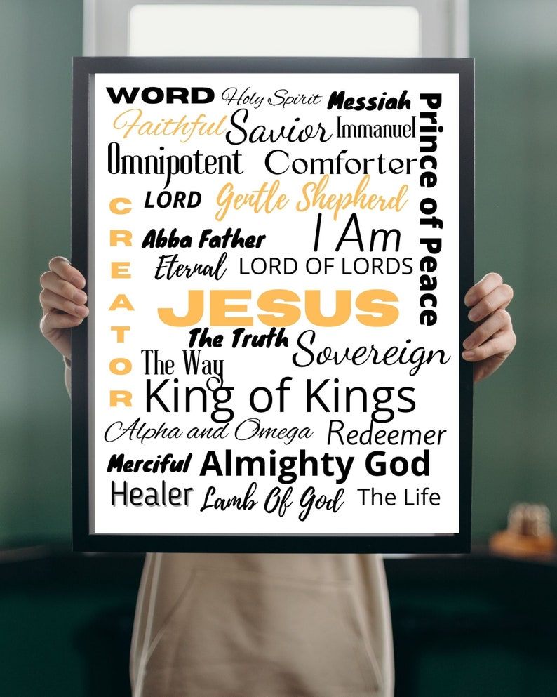 Names of God Word Art Poster, Printable Names and Attributes of God ...