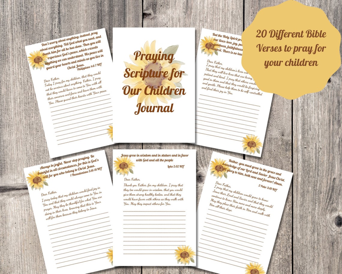 Prayer Journal for Moms, Printable Praying Scripture for Our Children ...