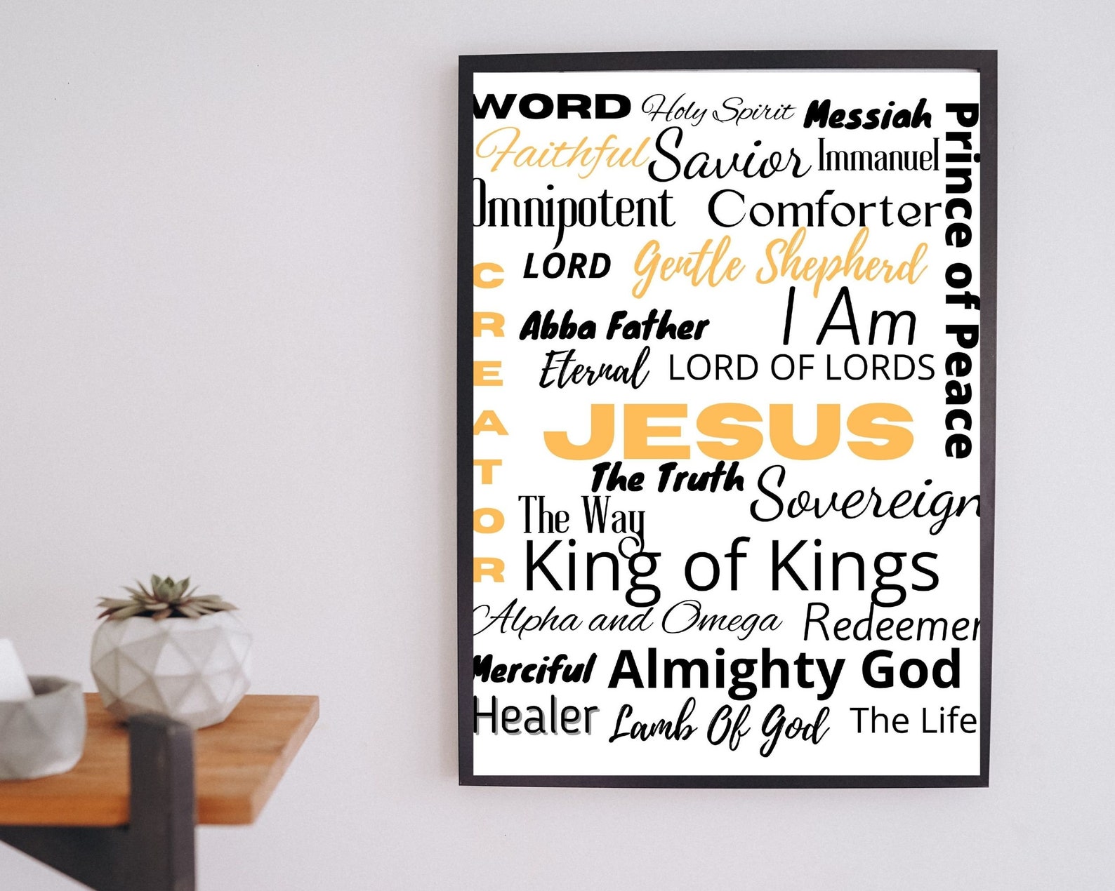 Names of God Word Art, Printable 8x10 Names and Attributes of God ...