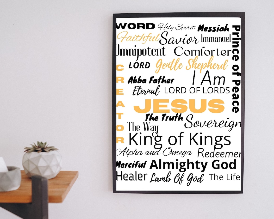 Names of God Word Art, Printable 8x10 Names and Attributes of God ...