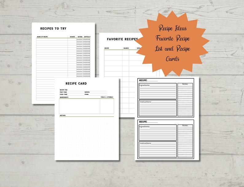 Meal Planner Bundle, Printable Daily, Weekly, Monthly Meal Planner ...