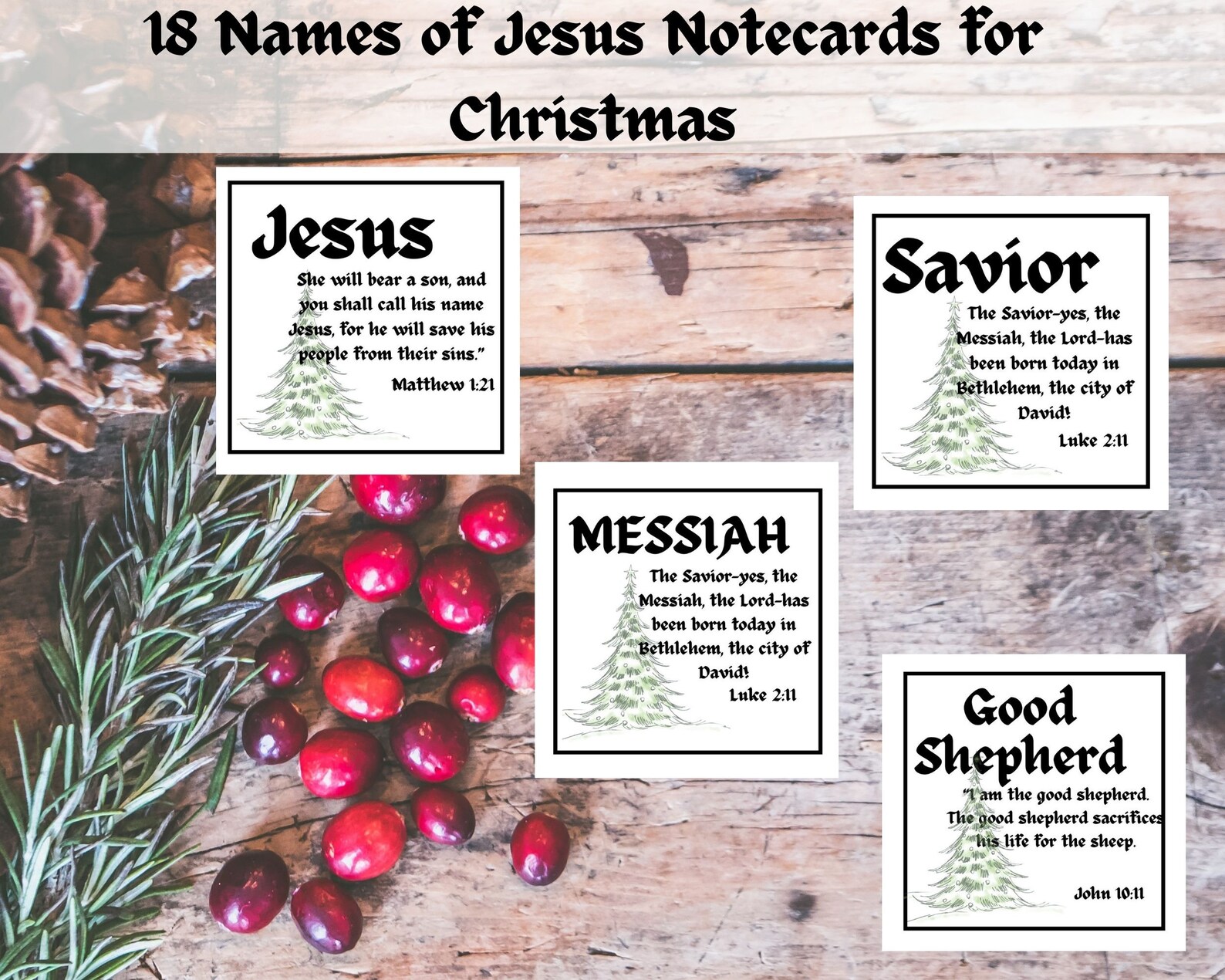 18 Names of Jesus Notecards, Printable Names of Jesus Notecards for ...