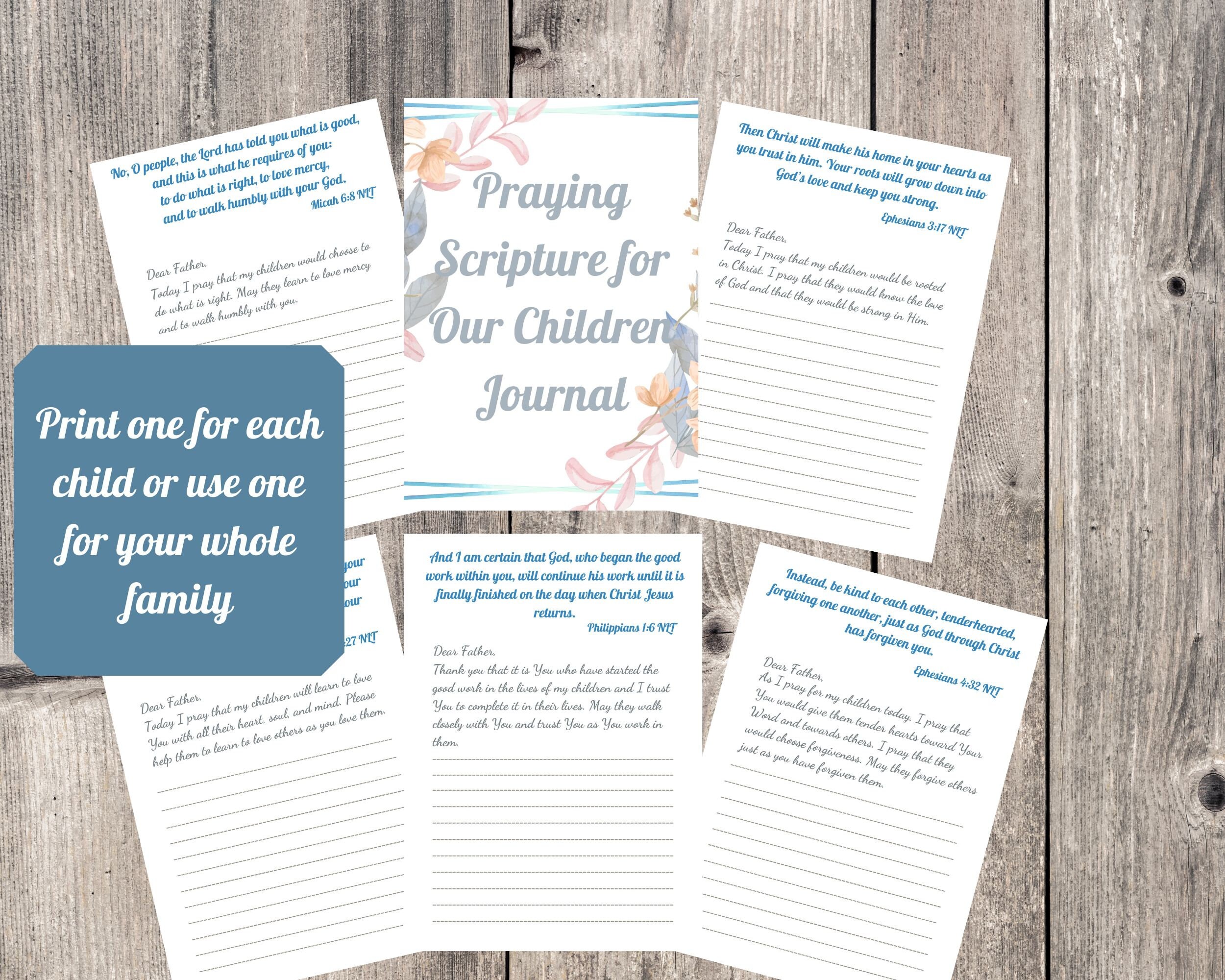 Prayer Journal for Moms, Printable Praying Scripture for Our Children ...