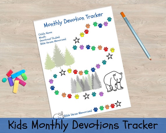 Fun Monthly Devotions Tracker Printable Devotion and Memory - Etsy