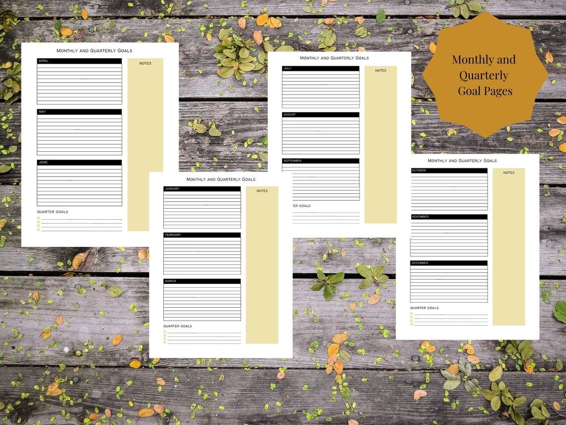 Printable Life Planner, Daily Weekly Monthly, Goal Pages (PDF) - Etsy