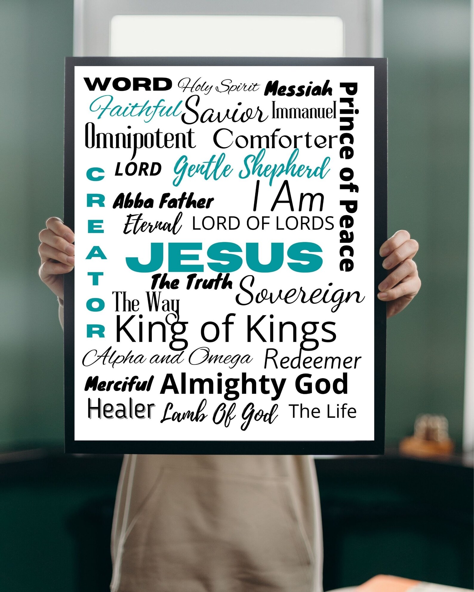 Names of God Word Art Poster, Printable Names and Attributes of God ...