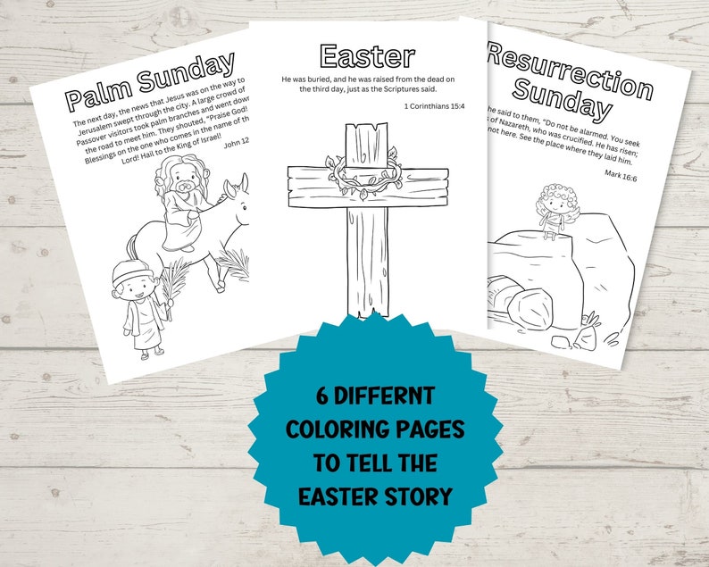 Easter Story Coloring Pages, Printable Easter Coloring Pages, Cute ...