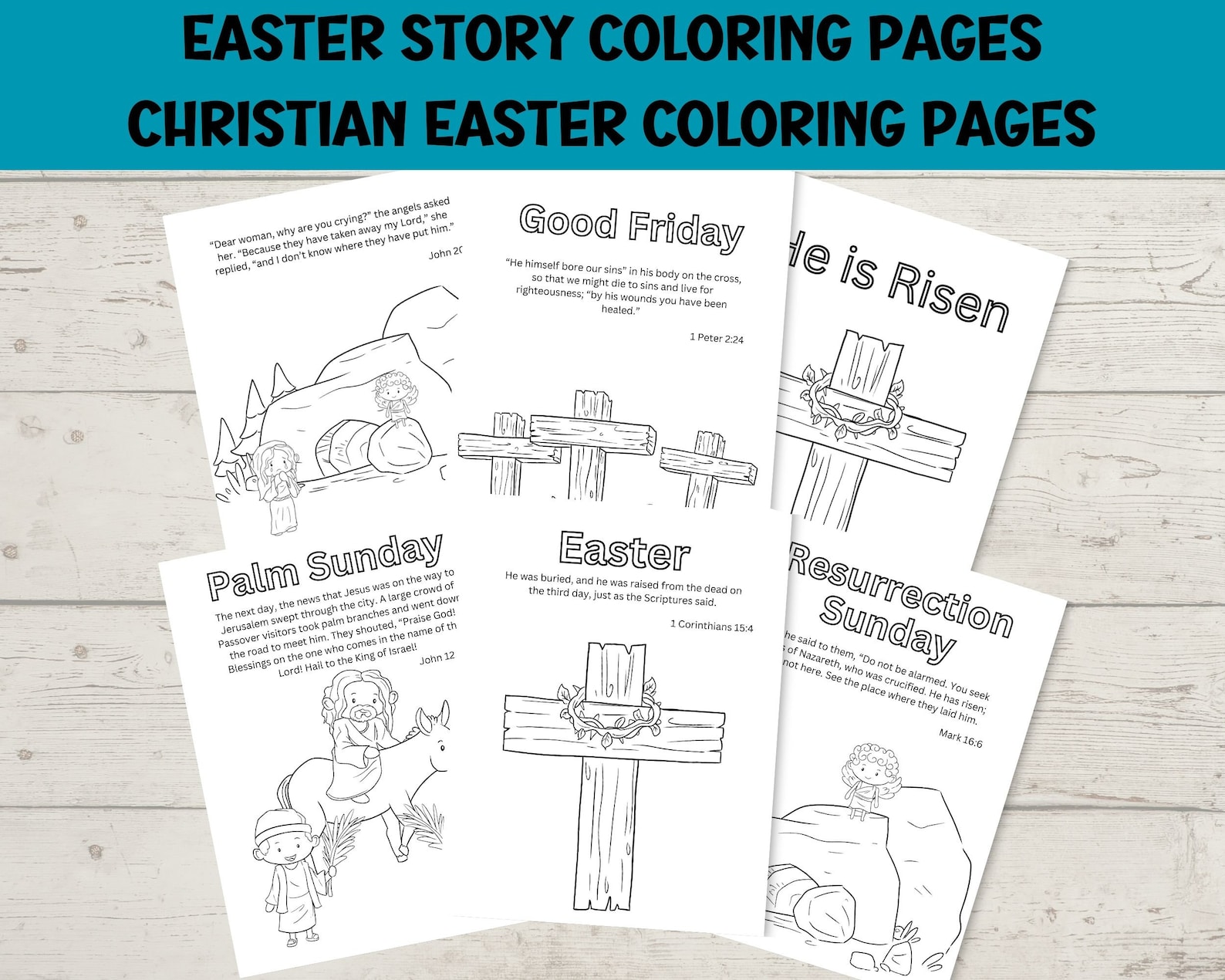Easter Story Coloring Pages, Printable Easter Coloring Pages, Cute ...