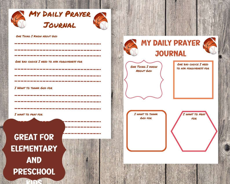 Kids Printable Prayer Journal, Perfect for Elementary and Preschool Age ...