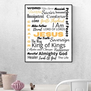 Names of God Word Art, Printable 8x10 Names and Attributes of God ...