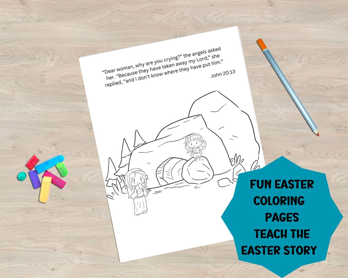 Easter Story Coloring Pages, Printable Easter Coloring Pages, Cute ...
