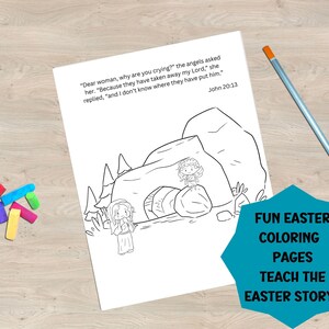 Easter Story Coloring Pages, Printable Easter Coloring Pages, Cute ...