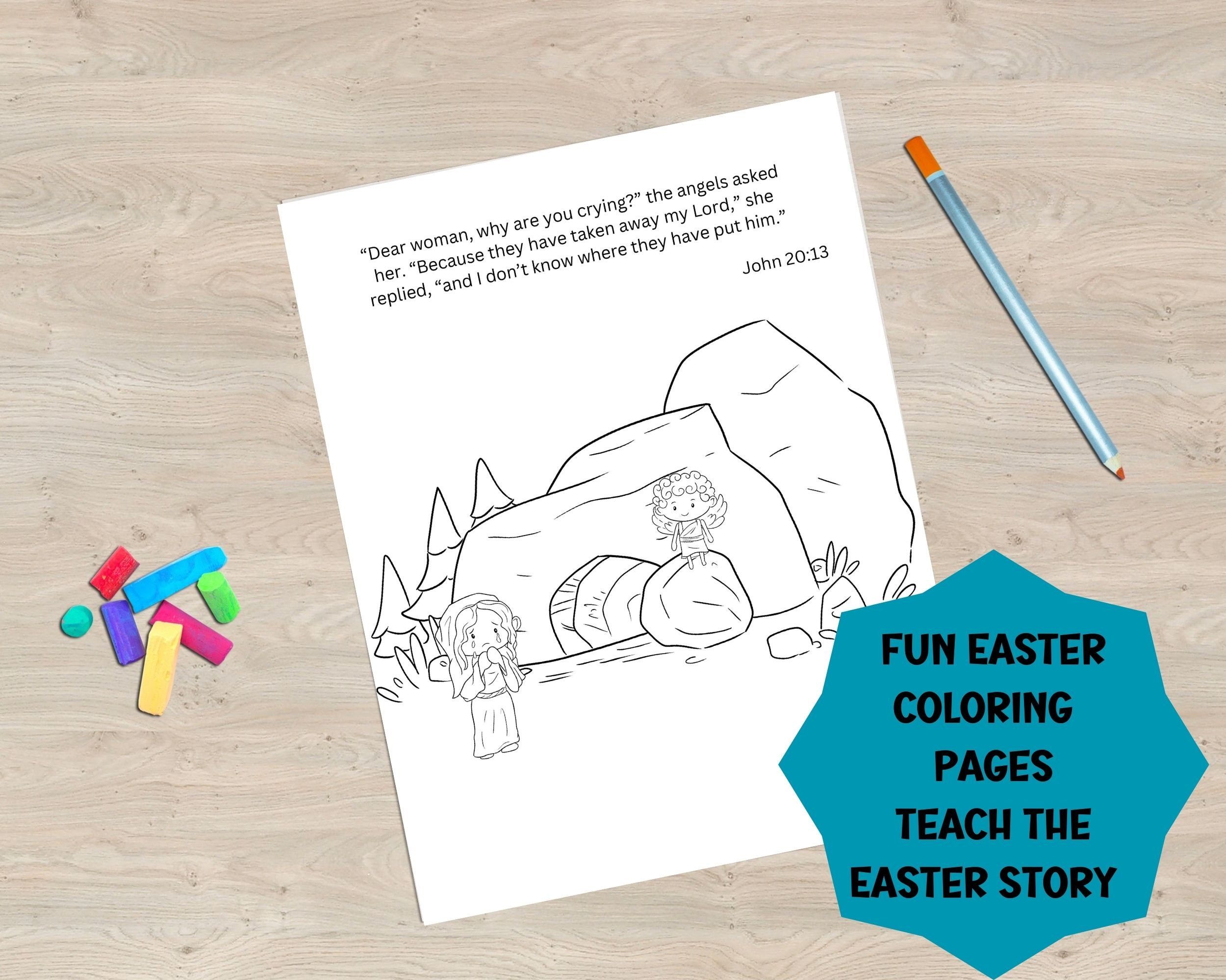 Easter Story Coloring Pages, Printable Easter Coloring Pages, Cute ...