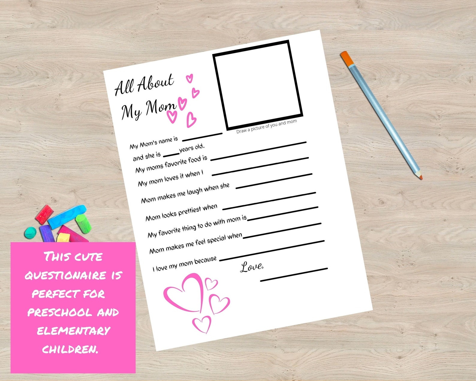 Printable All About My Mom Questionnaire, Mother's Day Questionnaire ...