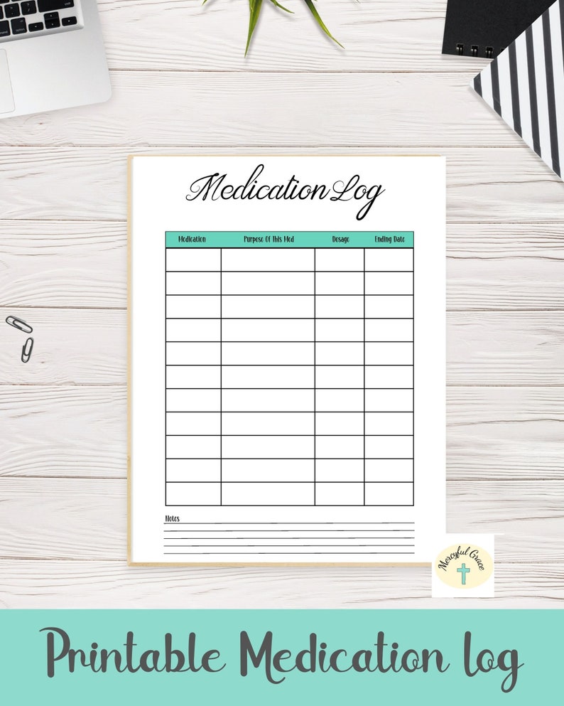 Convenient Printable Medication Tracker. Medication Log, an Easy Way to ...