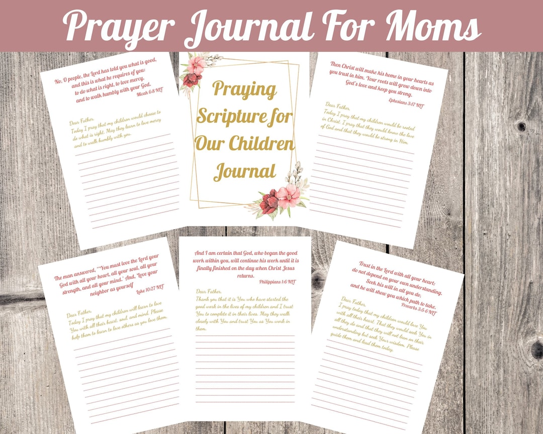 Prayer Journal for Moms, Scripture Prayers for Children (printable PDF ...