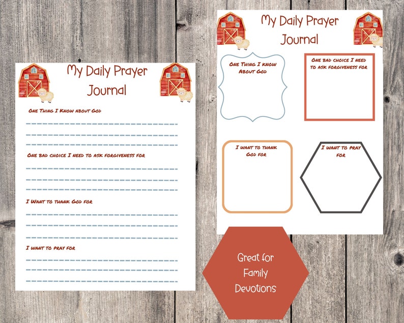 Kids Printable Prayer Journal, Perfect for Elementary and Preschool Age ...