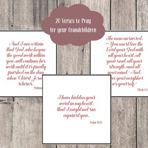 Scripture Verses to Pray for Your Grandchildren, Printable Bible Verse ...