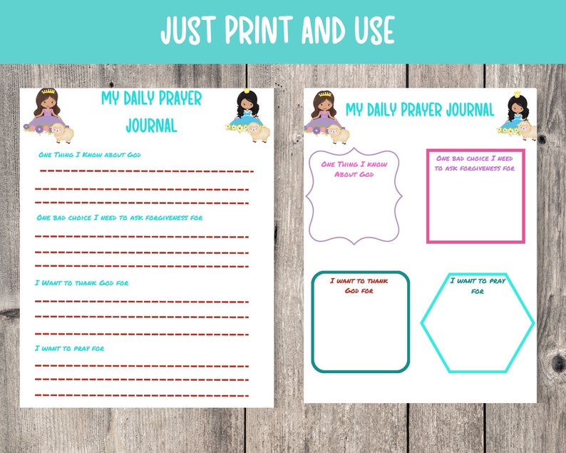 Princess Prayer Journal for Kids, Family Devotions (digital Download ...
