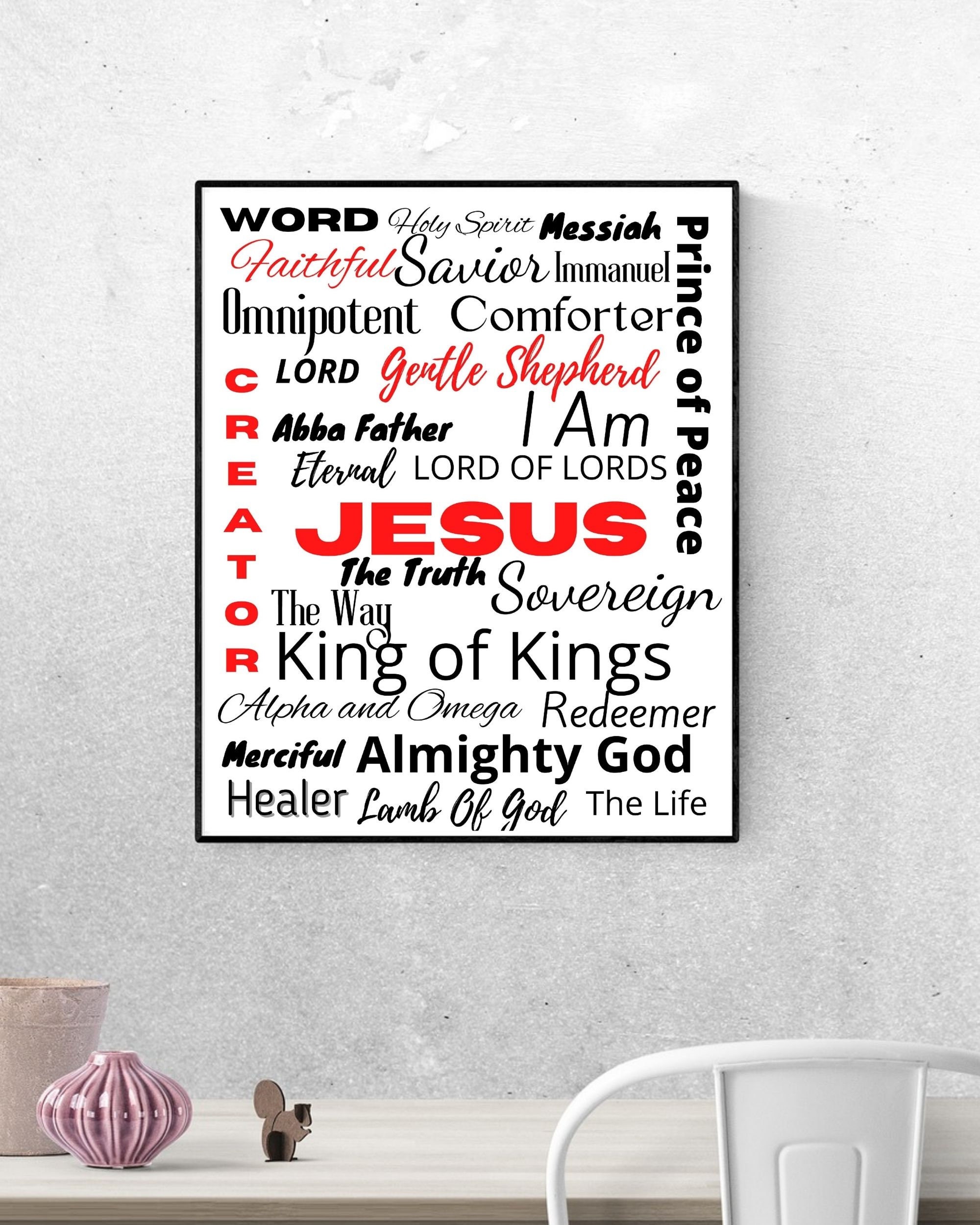 Names of God Word Art, Printable 8x10 Names and Attributes of God ...