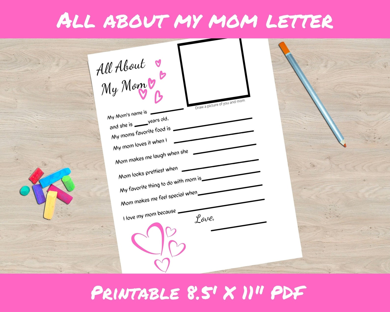 Printable All About My Mom Questionnaire, Mother's Day Questionnaire ...
