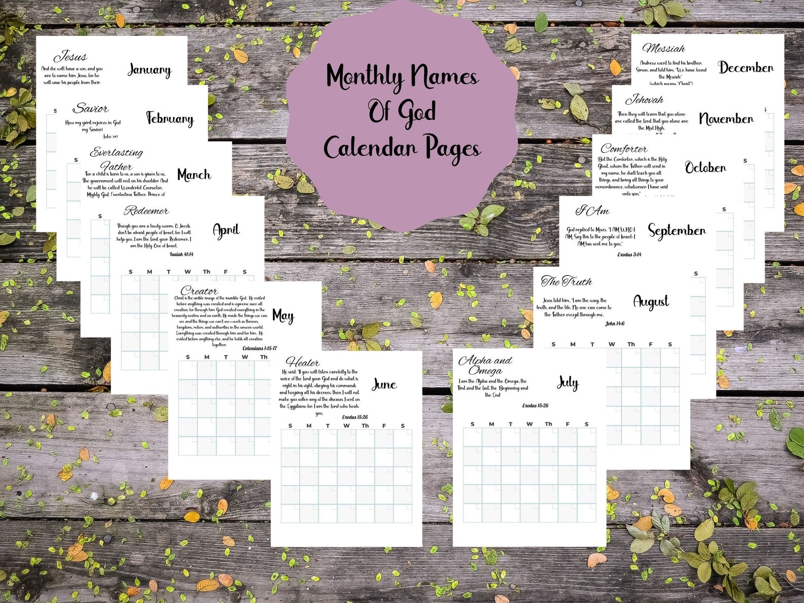 Great Printable Bible Study Planner Contains Names of God Monthly ...