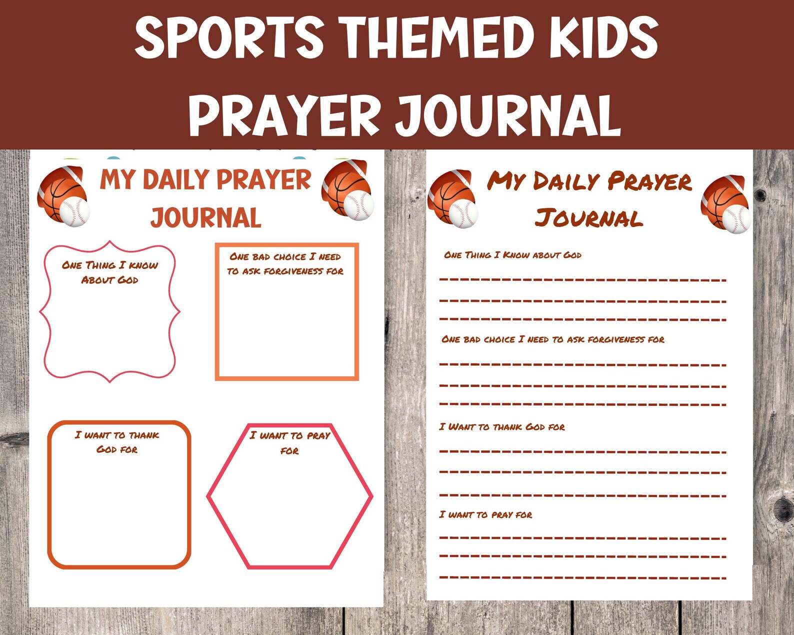 Sports Themed Kids Prayer Journal (printable PDF) - Etsy