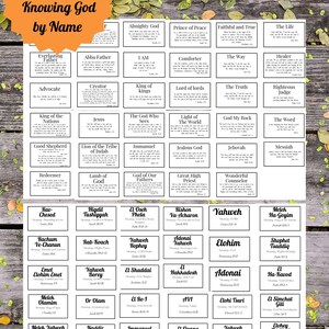 Names of God 3x5 Notecards Bundle, Printable 35 KJV Names of God ...