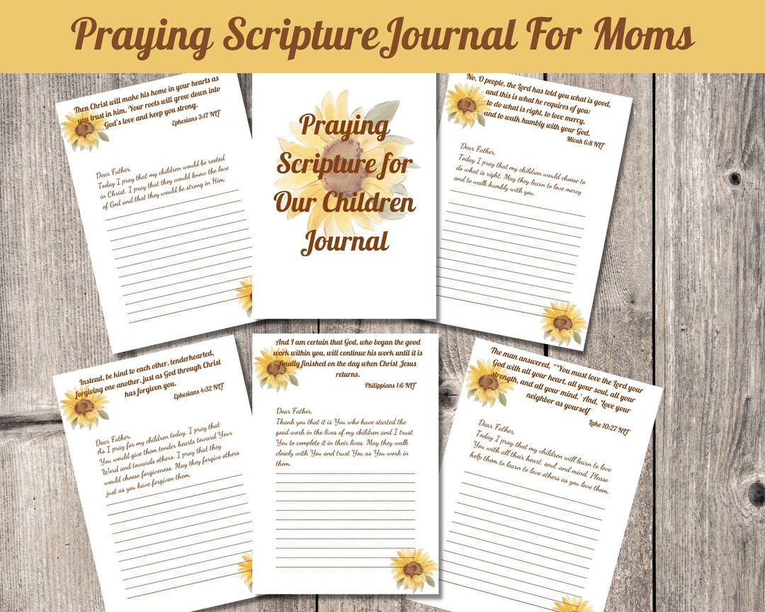 Prayer Journal for Moms, Printable Praying Scripture for Our Children ...