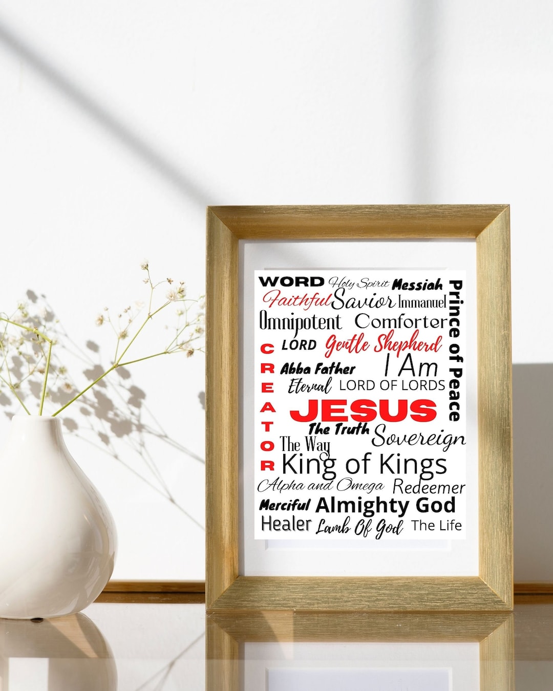 Names of God Word Art, Printable 8x10 Names and Attributes of God ...