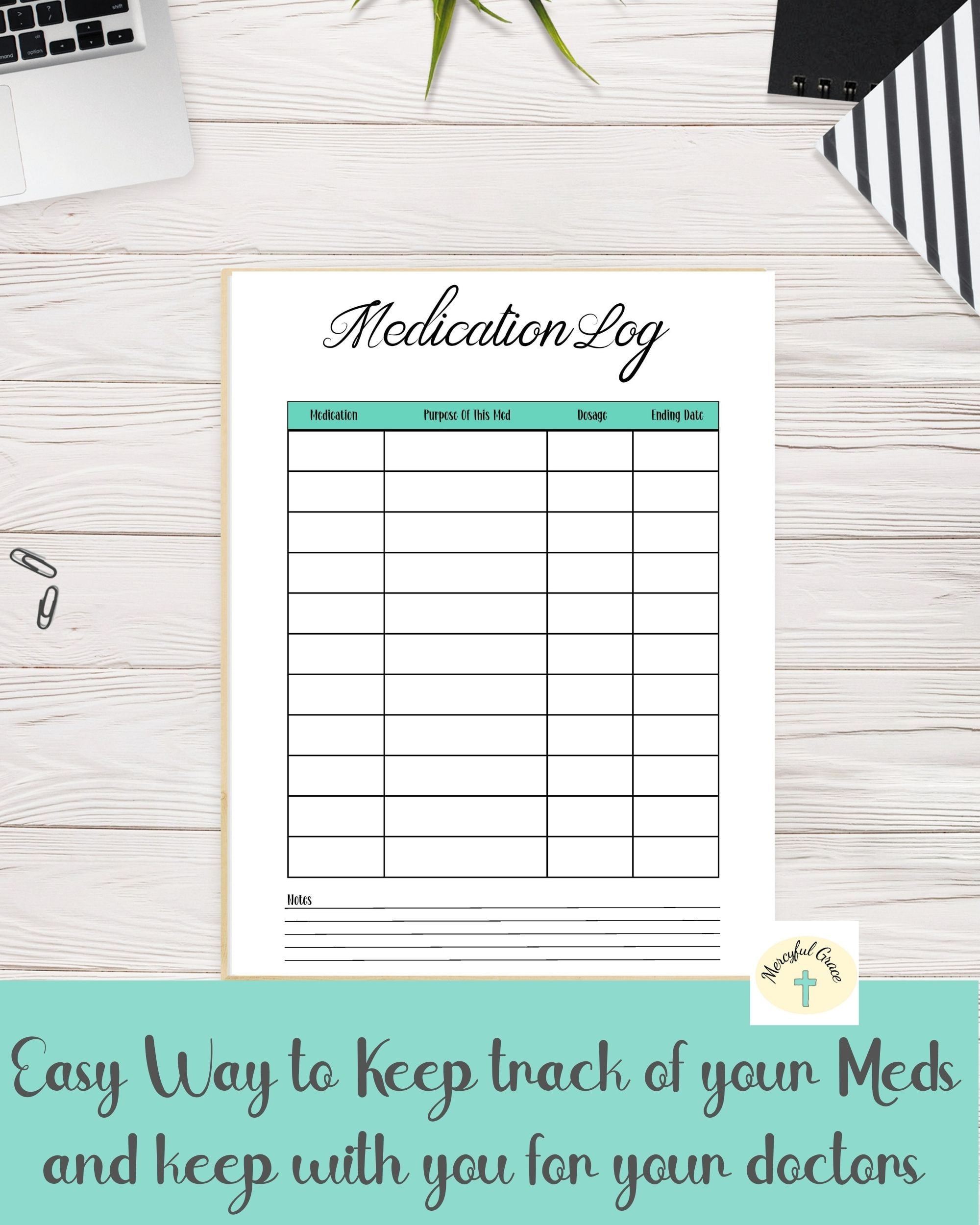 Convenient Printable Medication Tracker. Medication Log, an Easy Way to ...