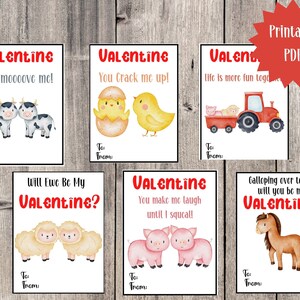 Fun Farm Themed Printable Valentines Cards Are Great for Toddlers, Farm ...