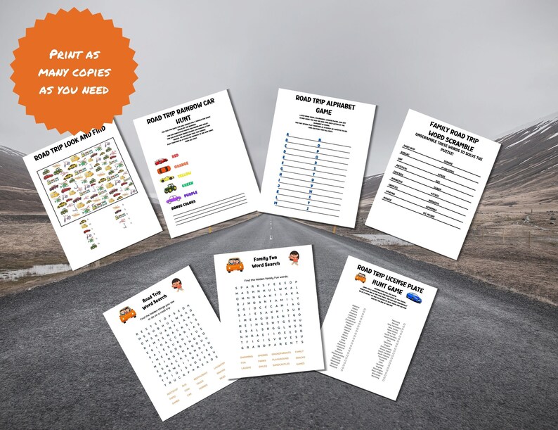 Road Trip Games Bundle, Printable Road Trip Games, Fun Games for Kids ...