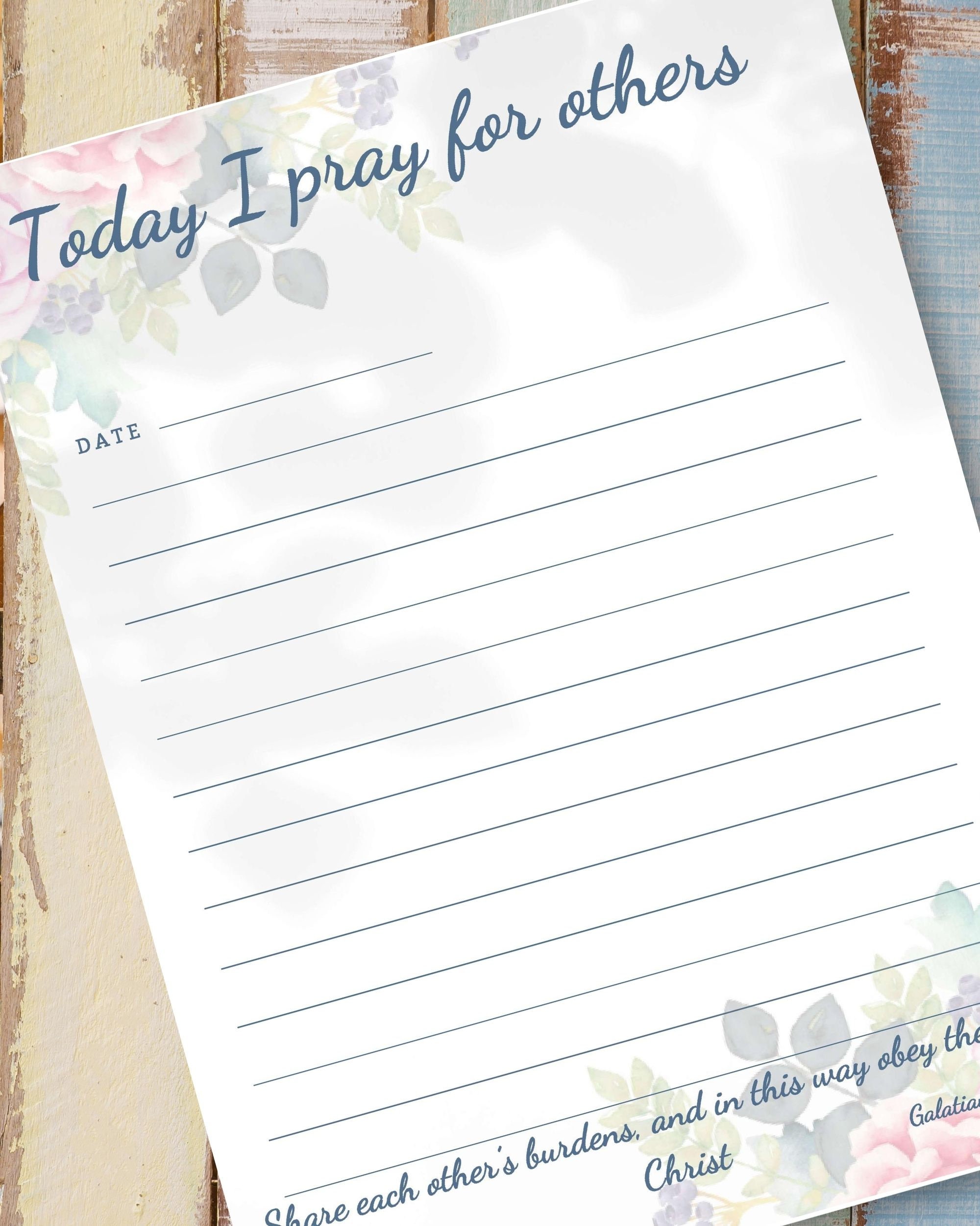 Women's Printable Prayer Journal, Multiple Paged Prayer Journal, Floral ...
